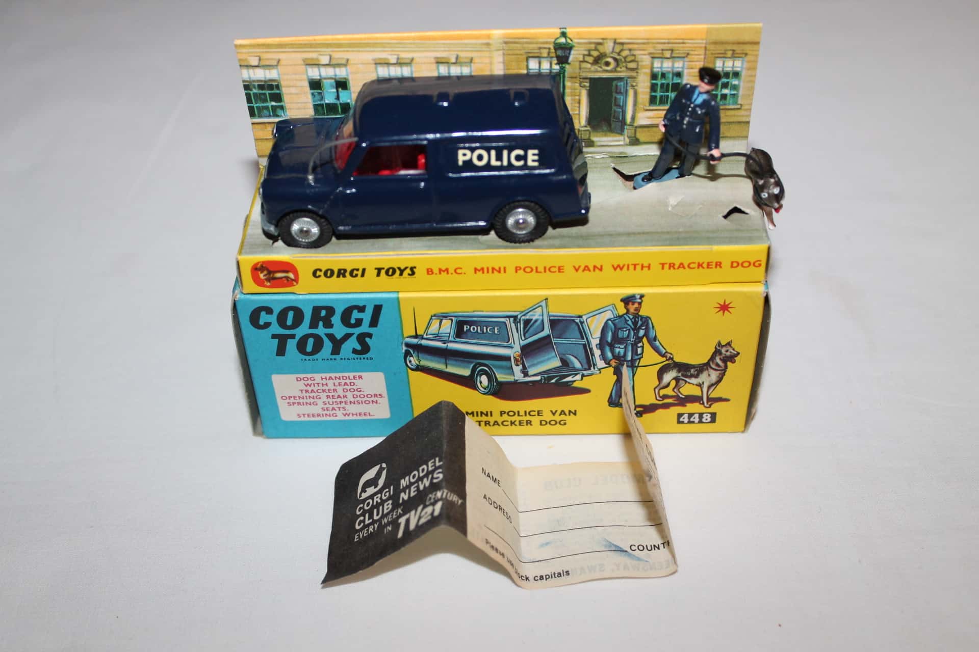 Corgi 448 B.M.C. Mini Police Van with Tracker Dog | 1964-69