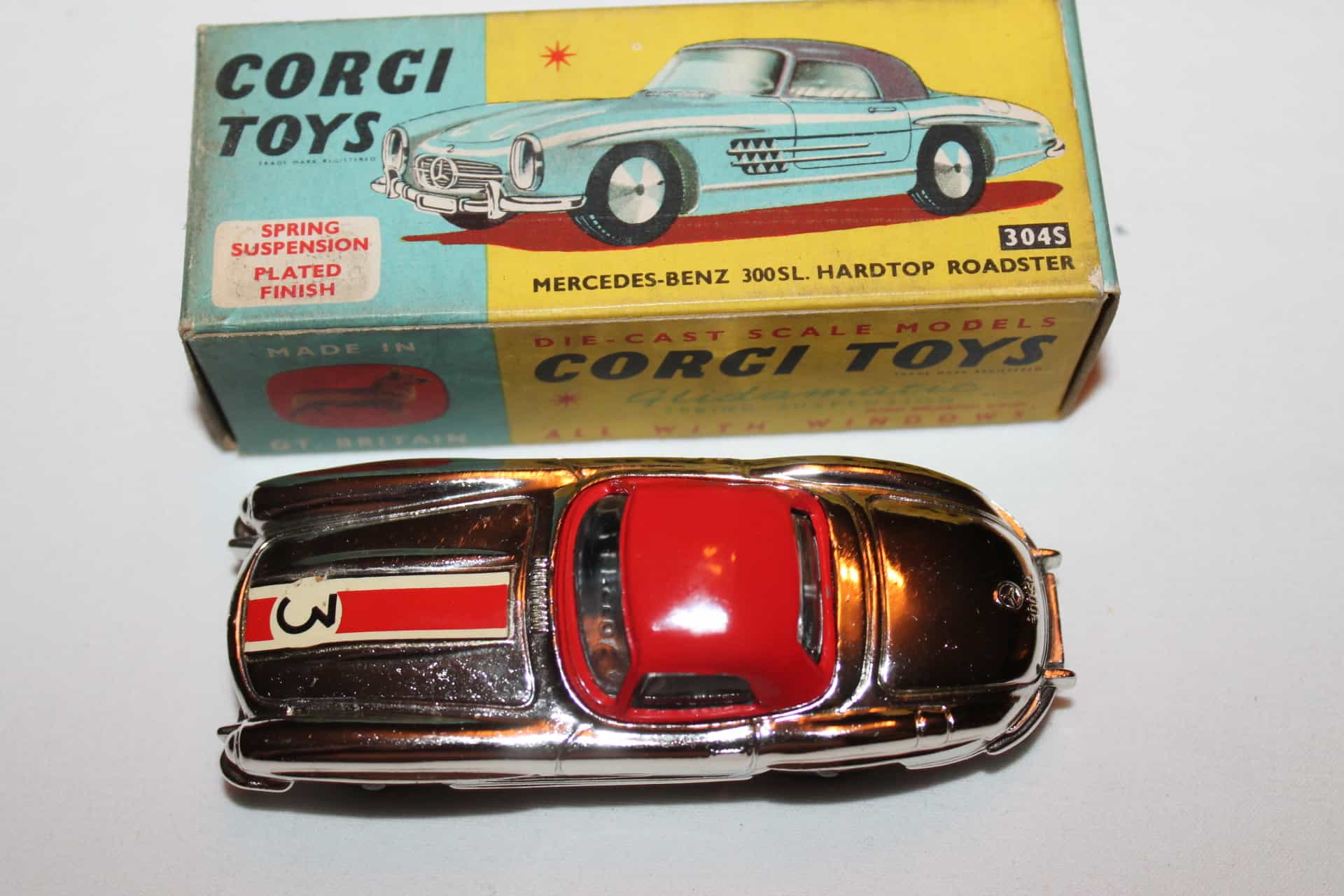 Corgi 304S Mercedes Benz 300SL Hardtop Roadster | chrome