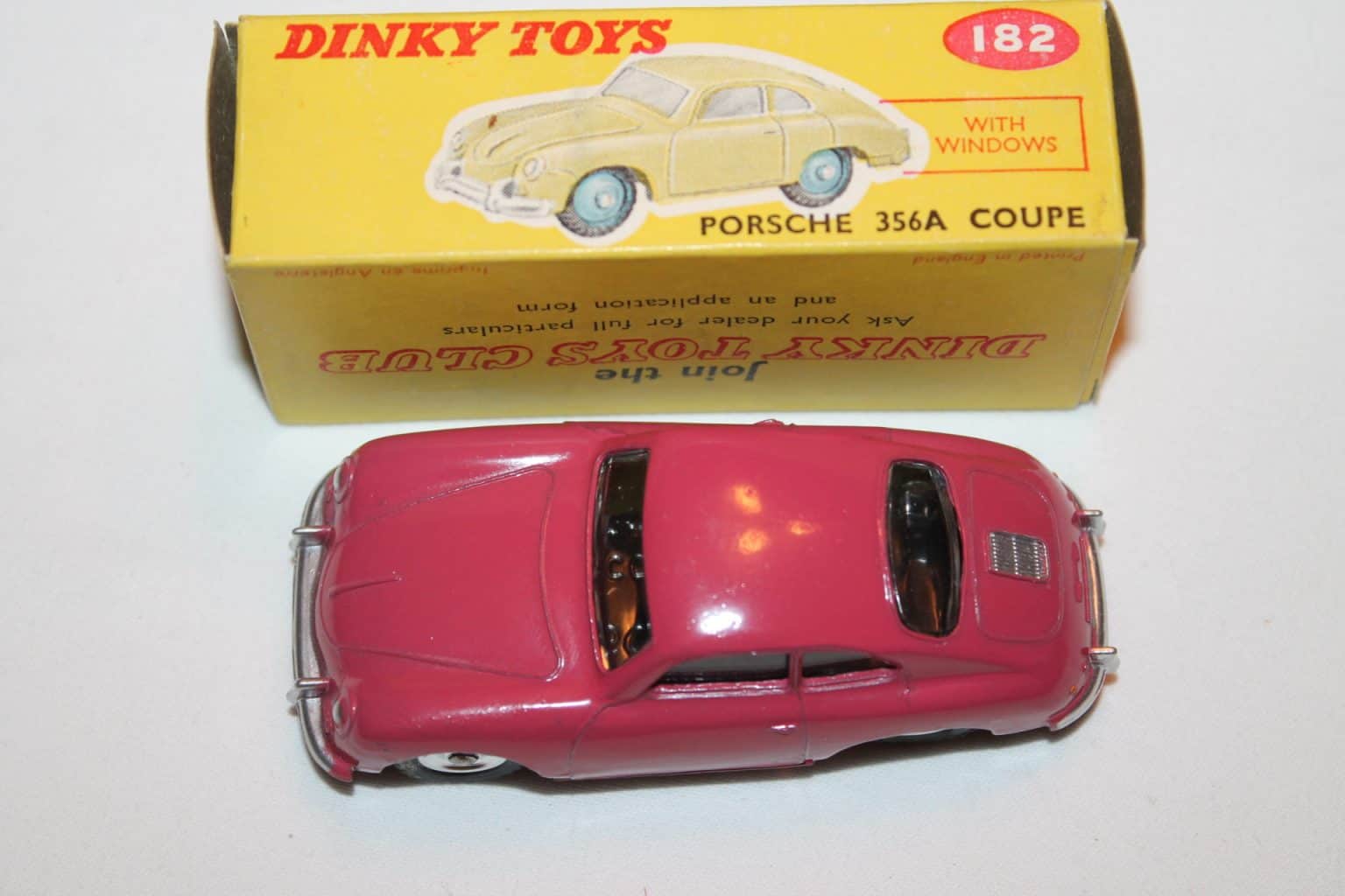 Dinky 182 Porsche 356A Cerise | Almost Mint