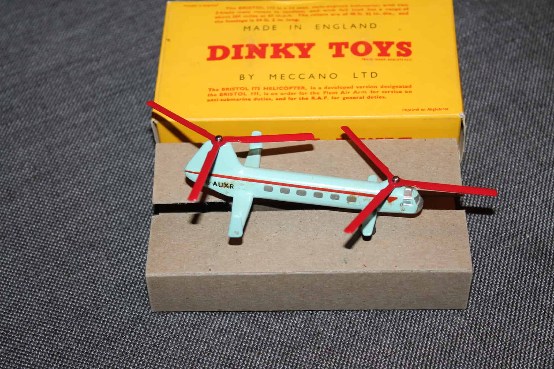 Dinky 715 Bristol 173 Helicopter | turquoise blue