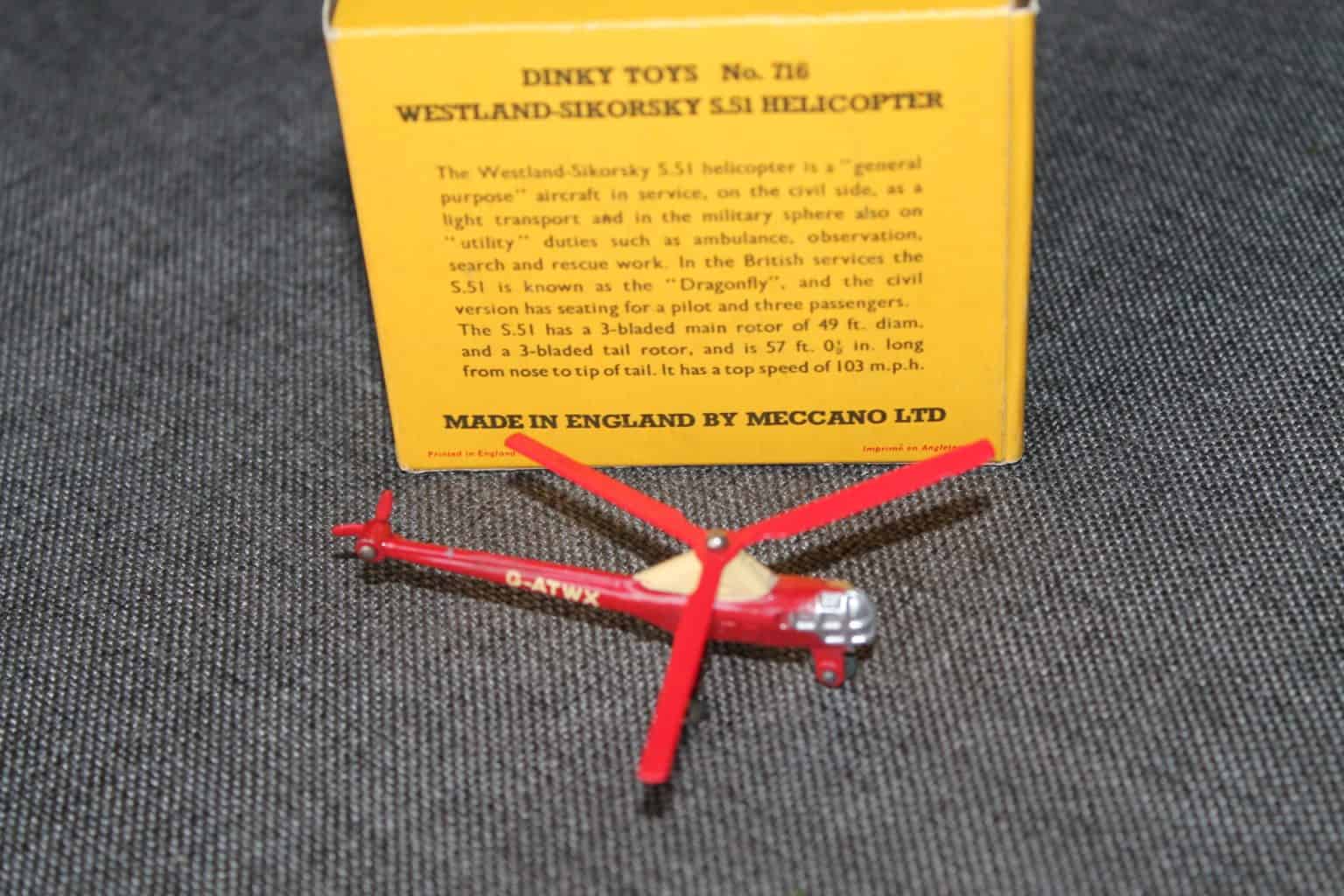Dinky Toys 716 Westland-SikorskyS.51 Helicopter - Diecast