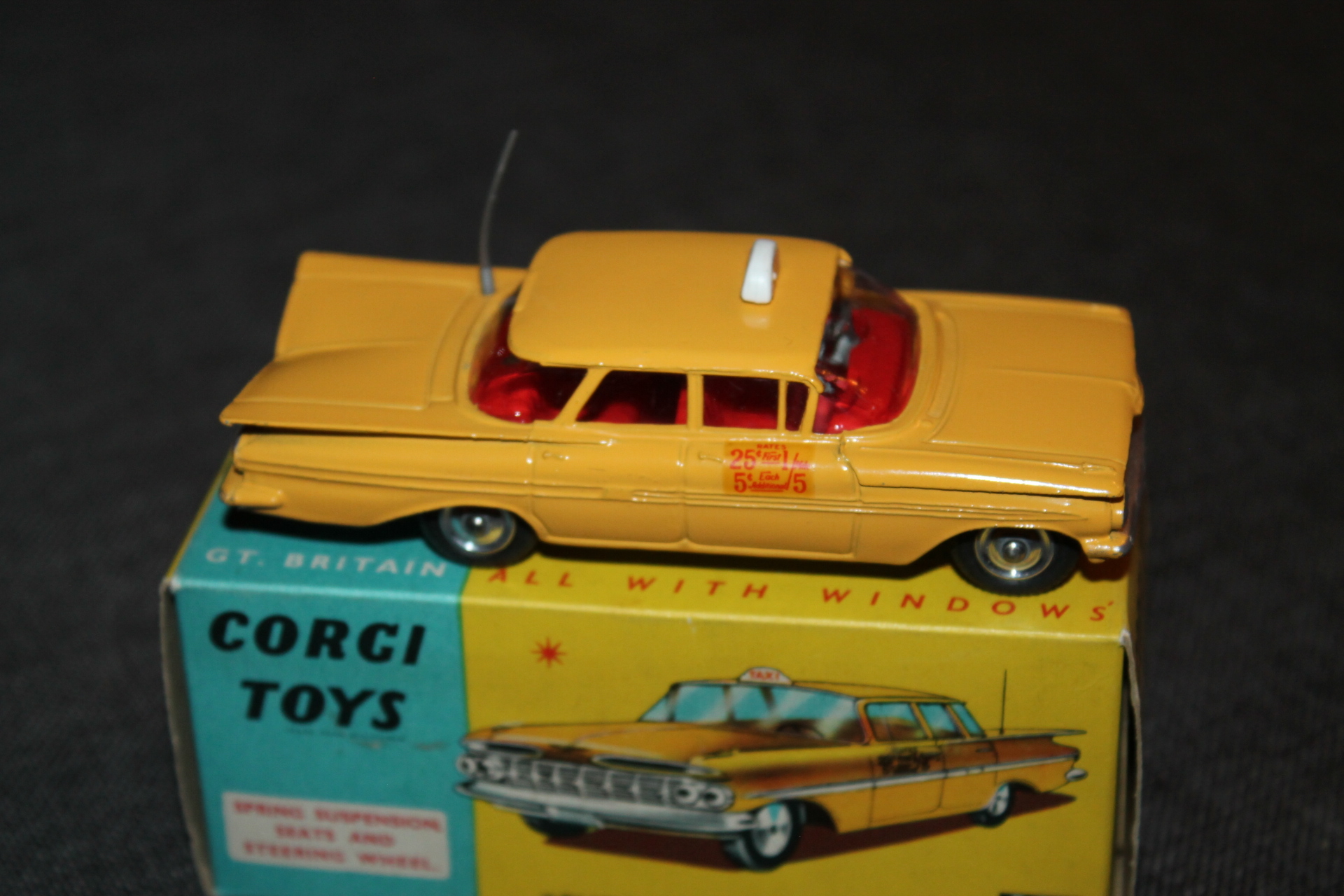 Corgi Toys 221 Chevrolet New York Taxi Cab - Diecast