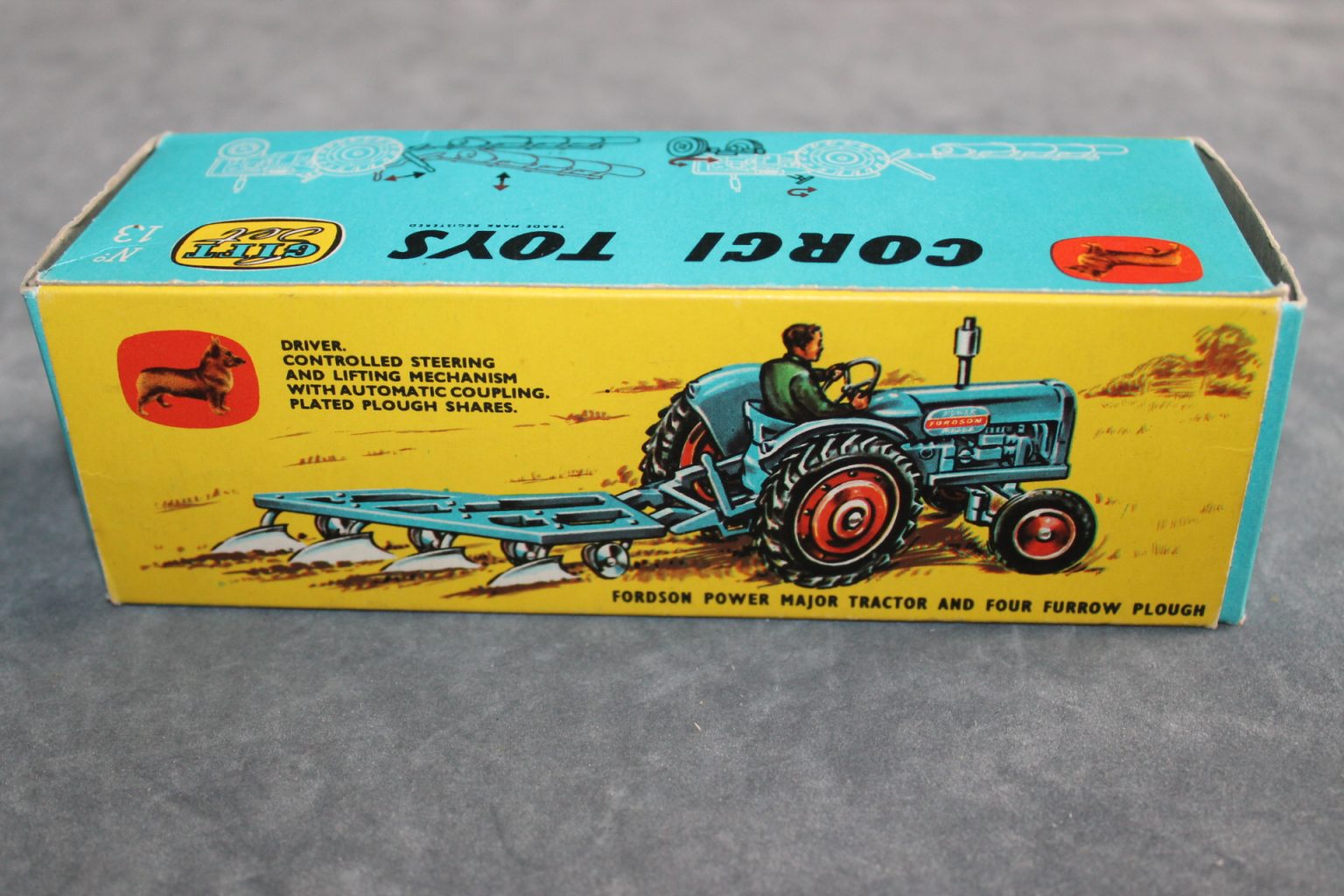 Corgi 13 Fordson Power Major Tractor & Four Furrow Plough