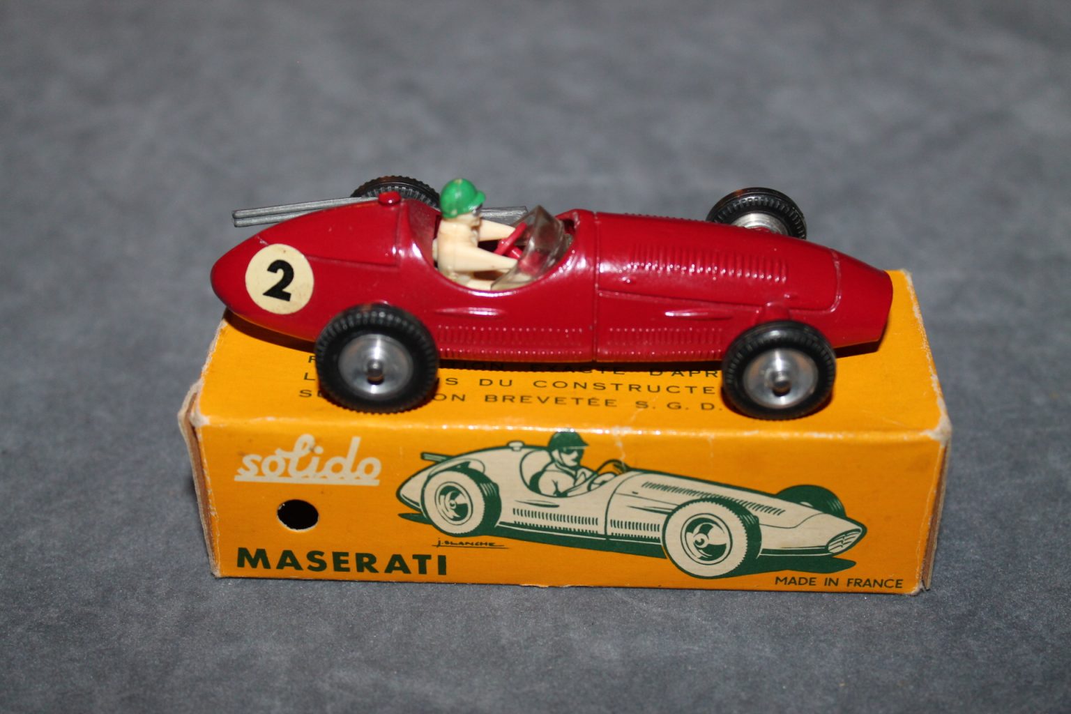 Solido Toys 102 Maserati 250 Racing Car Red - Diecast