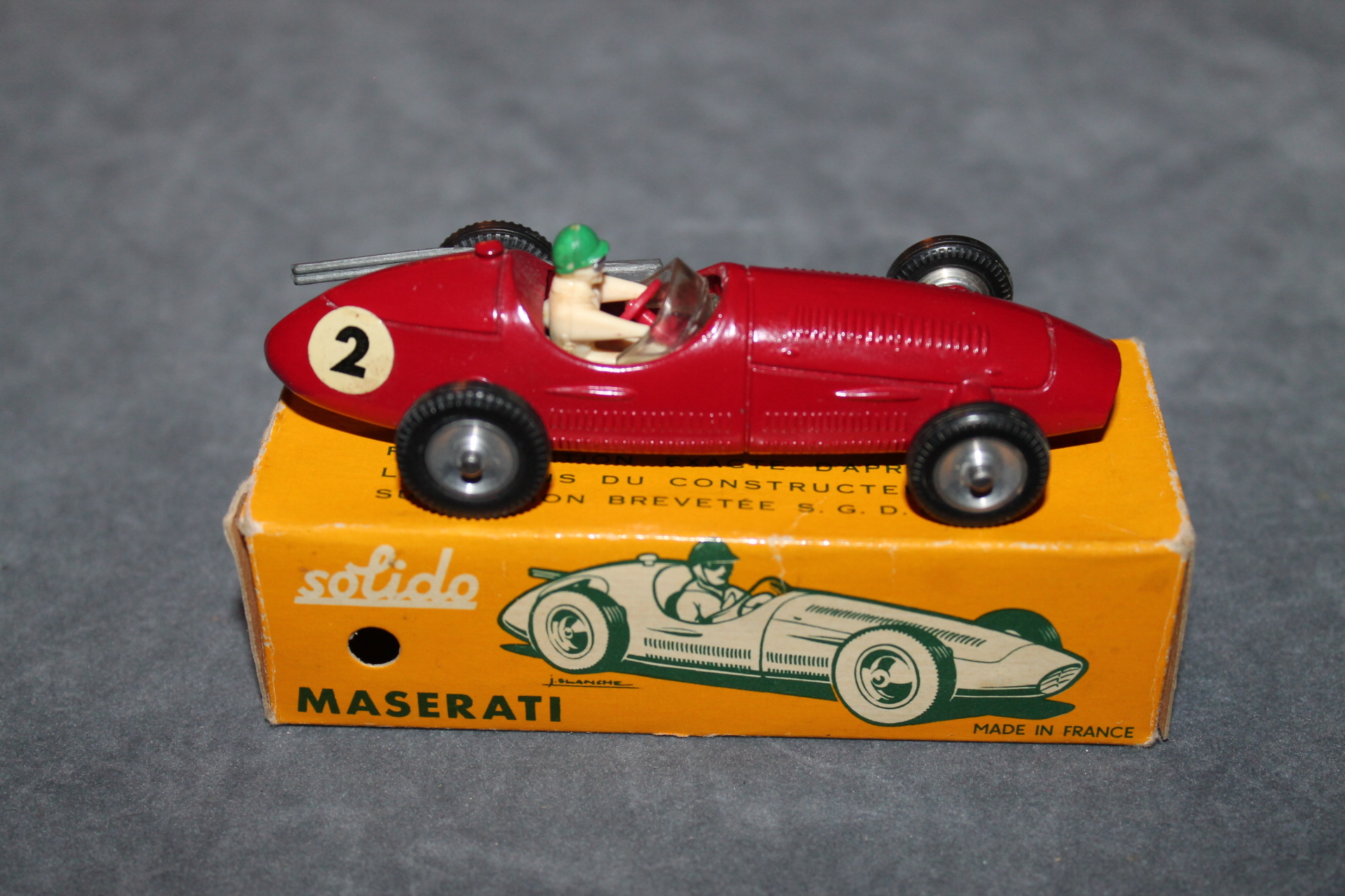 Solido Toys 102 Maserati 250 Racing Car Red - Diecast