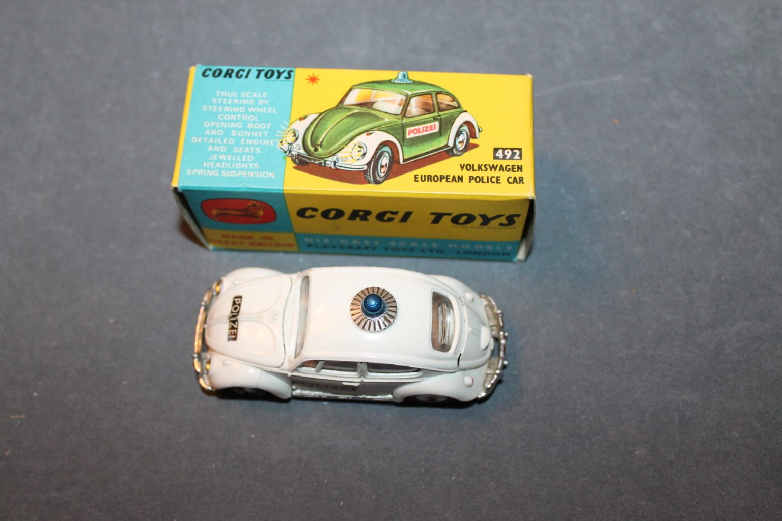 Corgi Toys 492 Volkswagen European Police Car Swiss Version - Diecast