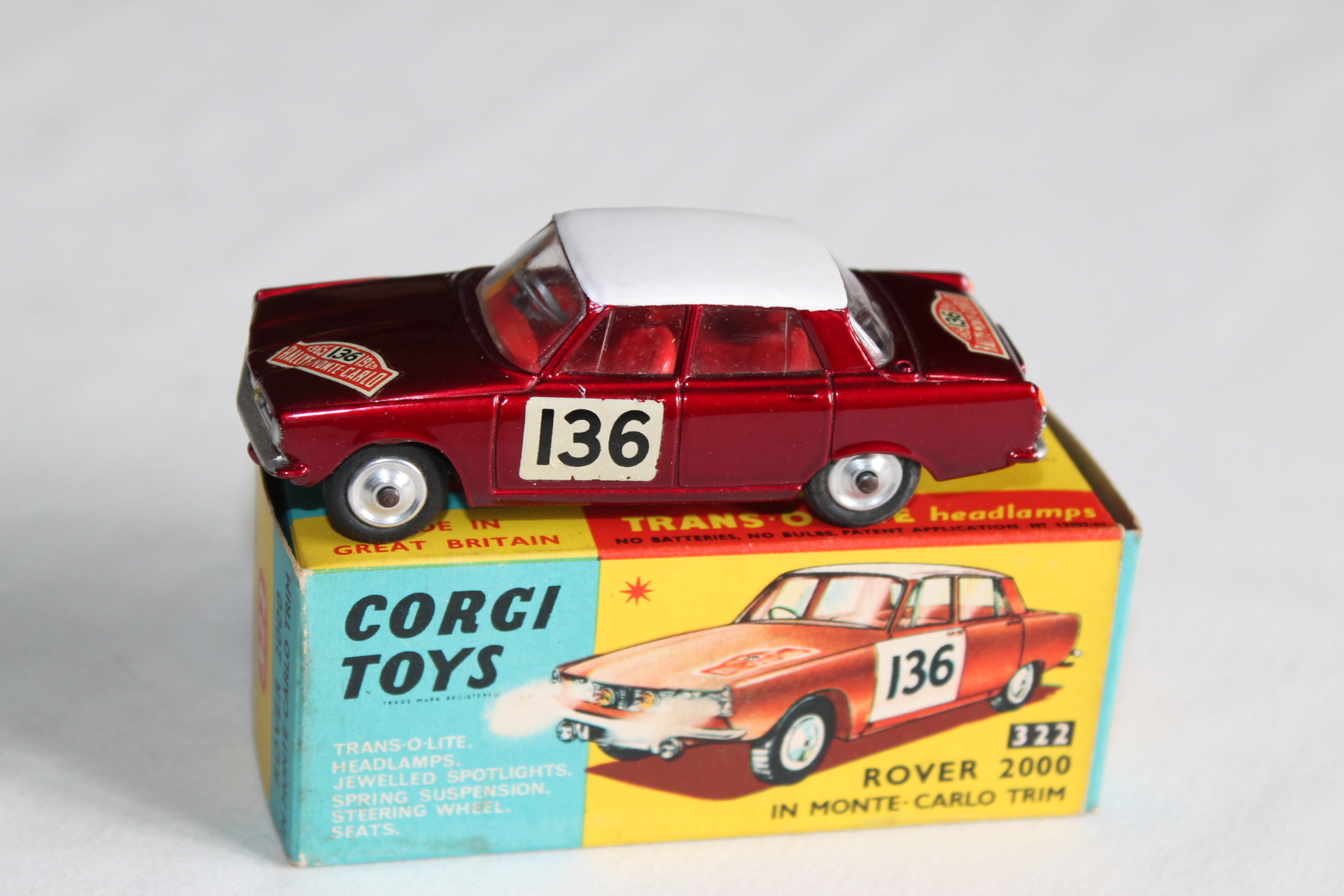 Corgi Toys 322 Rover 2000 1965 Monte Carlo Winners - Diecast